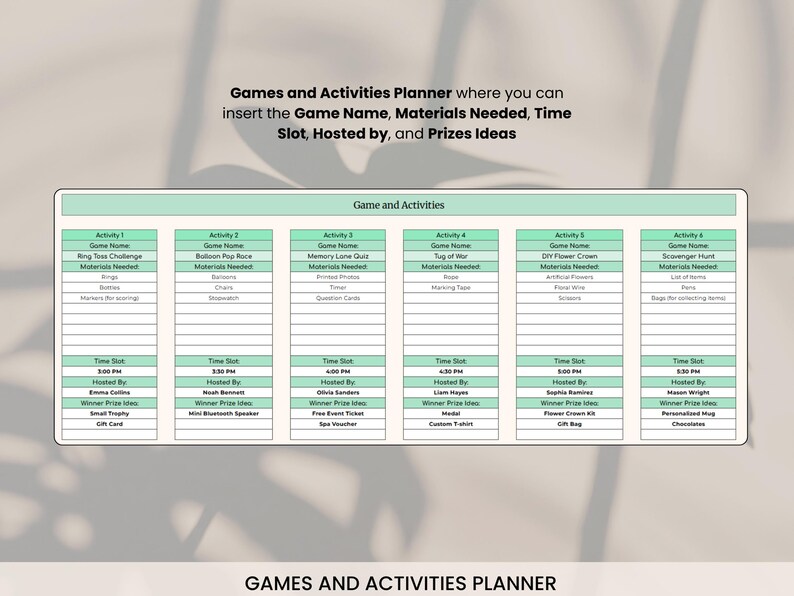 Minimalist Event Planner Template in Googlesheet Event Organizer Sheet Template for Company ...