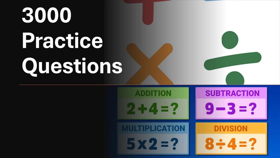 3000 Math Practice Questions for Kids - Addition, Subtraction ...