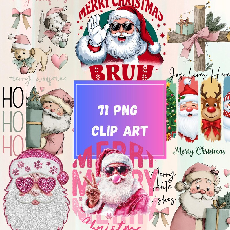 Christmas Clip Art PNG Bundle 395 PNG | Cute Holiday Illustrations ...