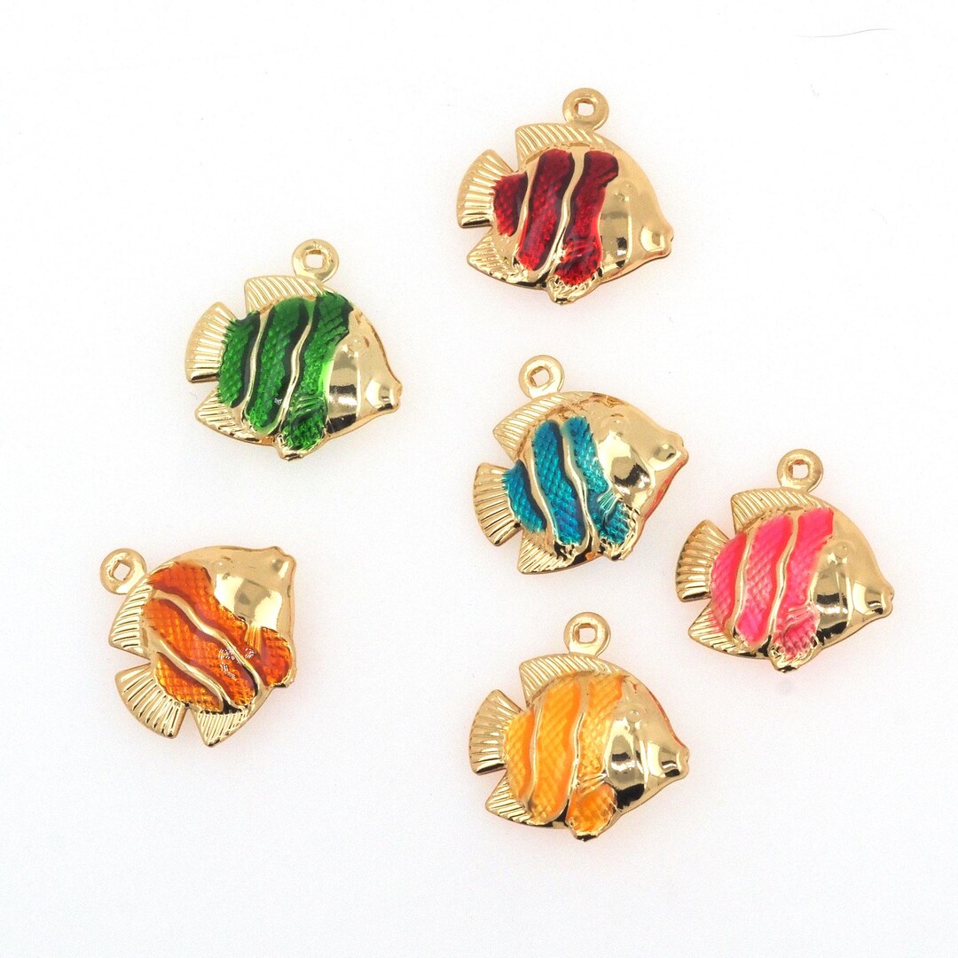 Clownfish Pendant 18K Gold Plated Marine Life Fashion Enamel Clownfish ...