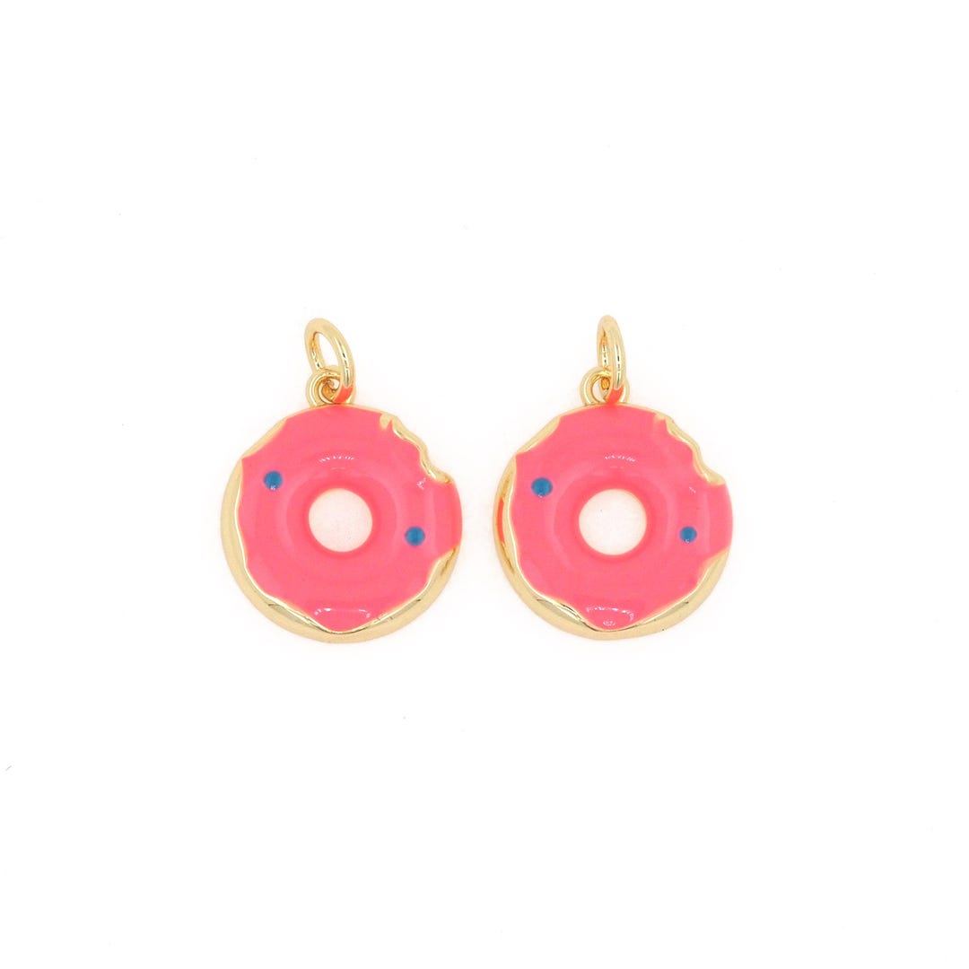 Donut Pendant 18K Gold Plated Donut Necklace Enamel Bread Charm Fashion ...
