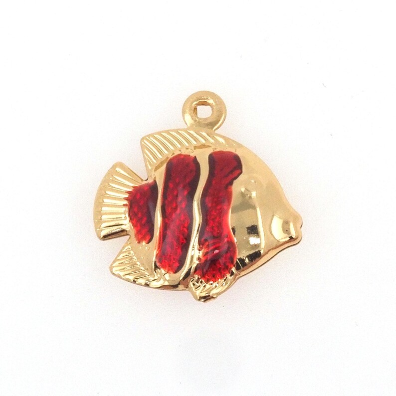 Clownfish Pendant 18K Gold Plated Marine Life Fashion Enamel Clownfish ...