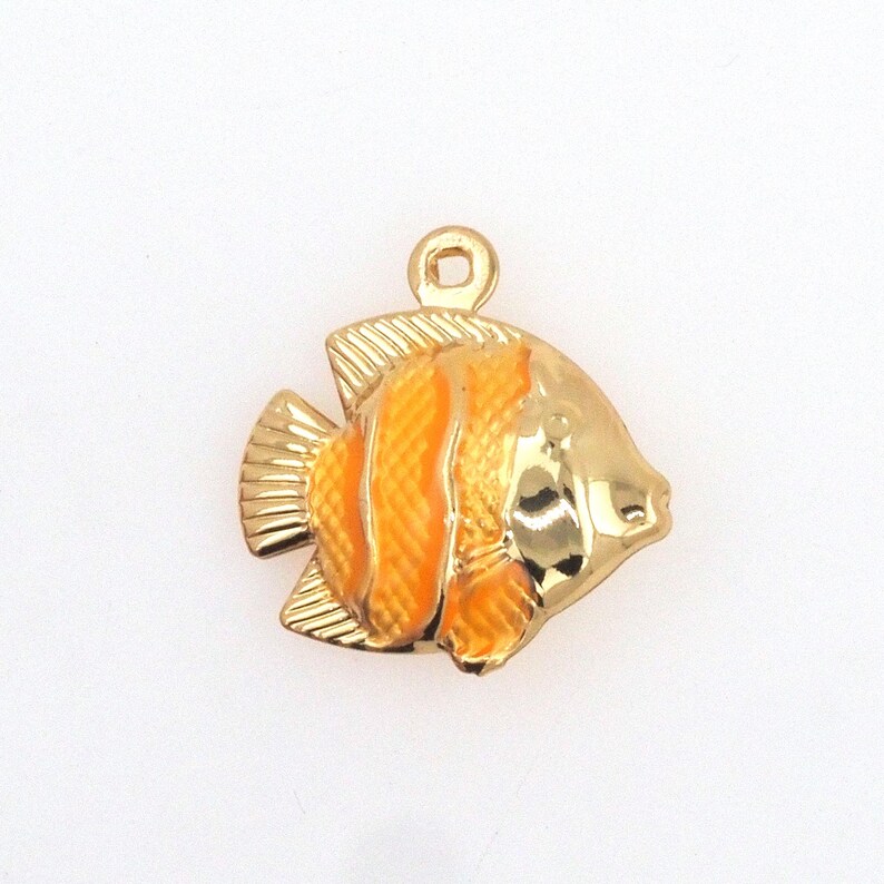 Clownfish Pendant 18K Gold Plated Marine Life Fashion Enamel Clownfish ...