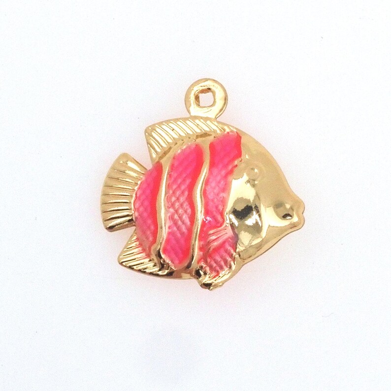 Clownfish Pendant 18K Gold Plated Marine Life Fashion Enamel Clownfish ...