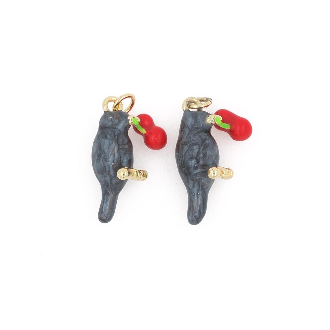 Bird Charm 18K Gold Plated Parrot Charm Enamel Cute Animal Necklace ...