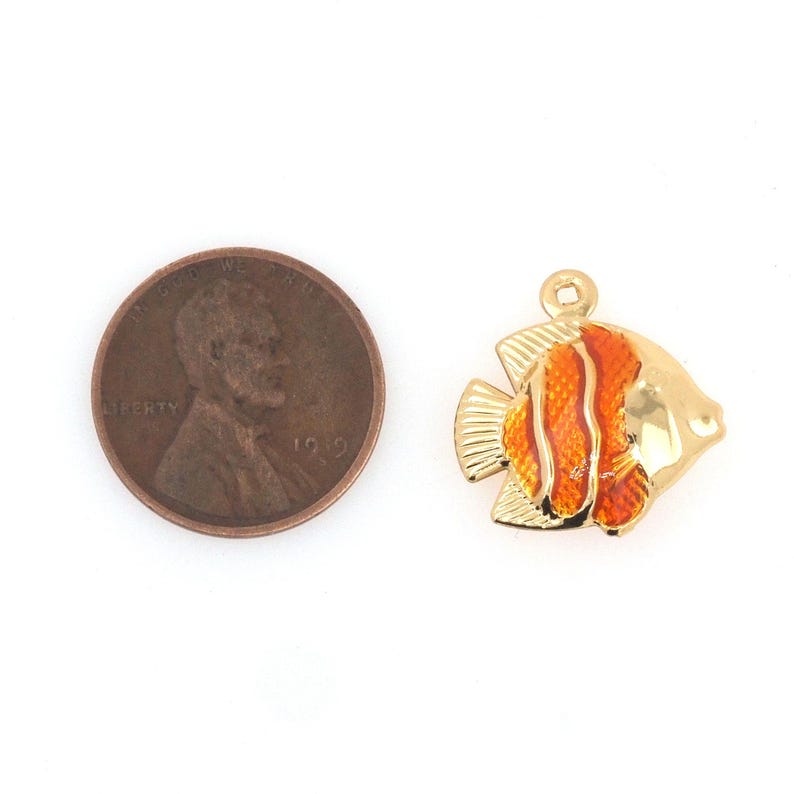 Clownfish Pendant 18K Gold Plated Marine Life Fashion Enamel Clownfish ...