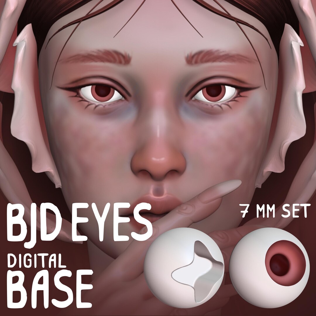 7mm BJD Eyes Base | Digital File for 3d Printing | Different Pupil ...