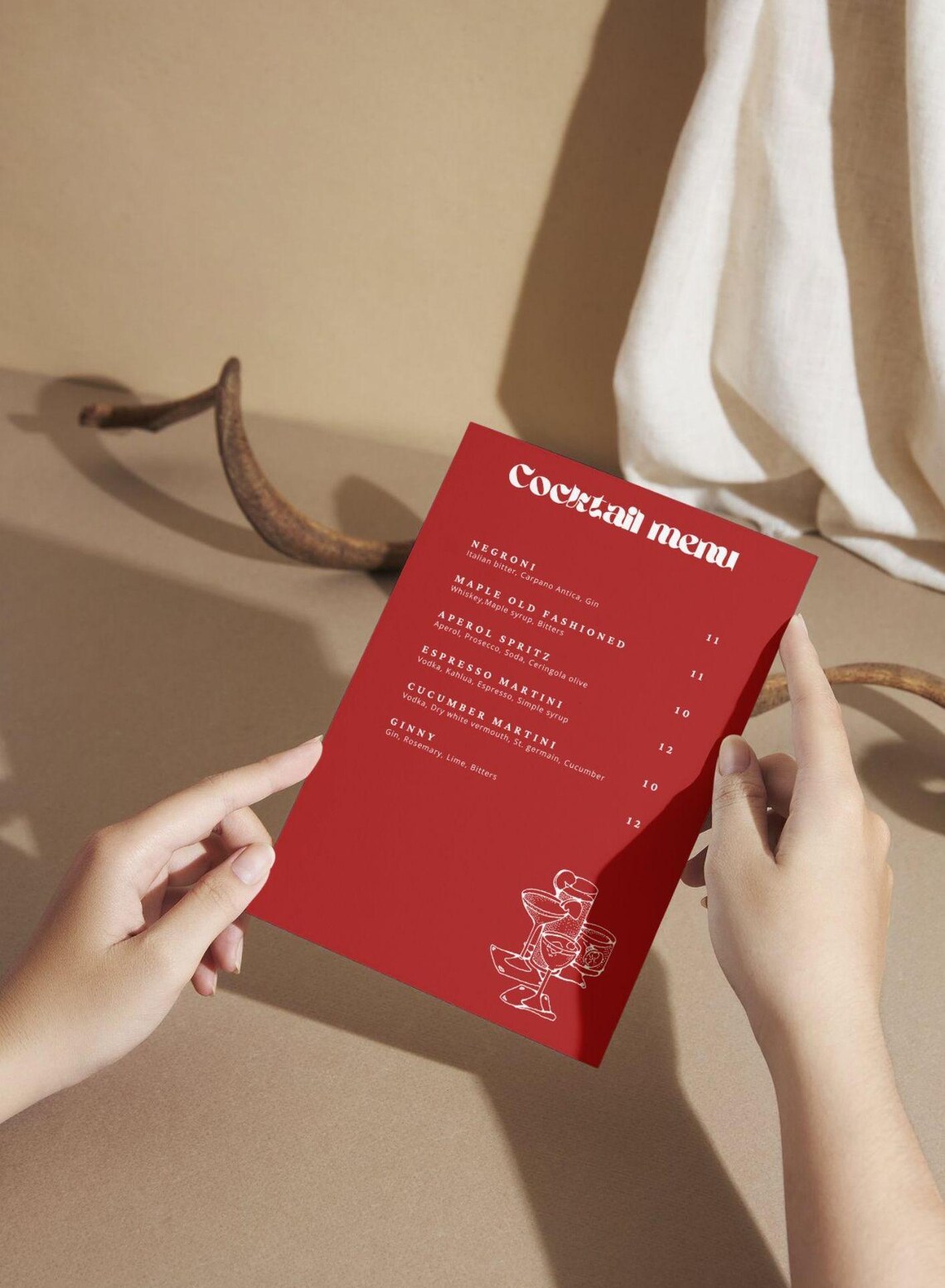 Minimalist Cocktail Menu Template | Editable Canva Bar Menu | Elegant ...