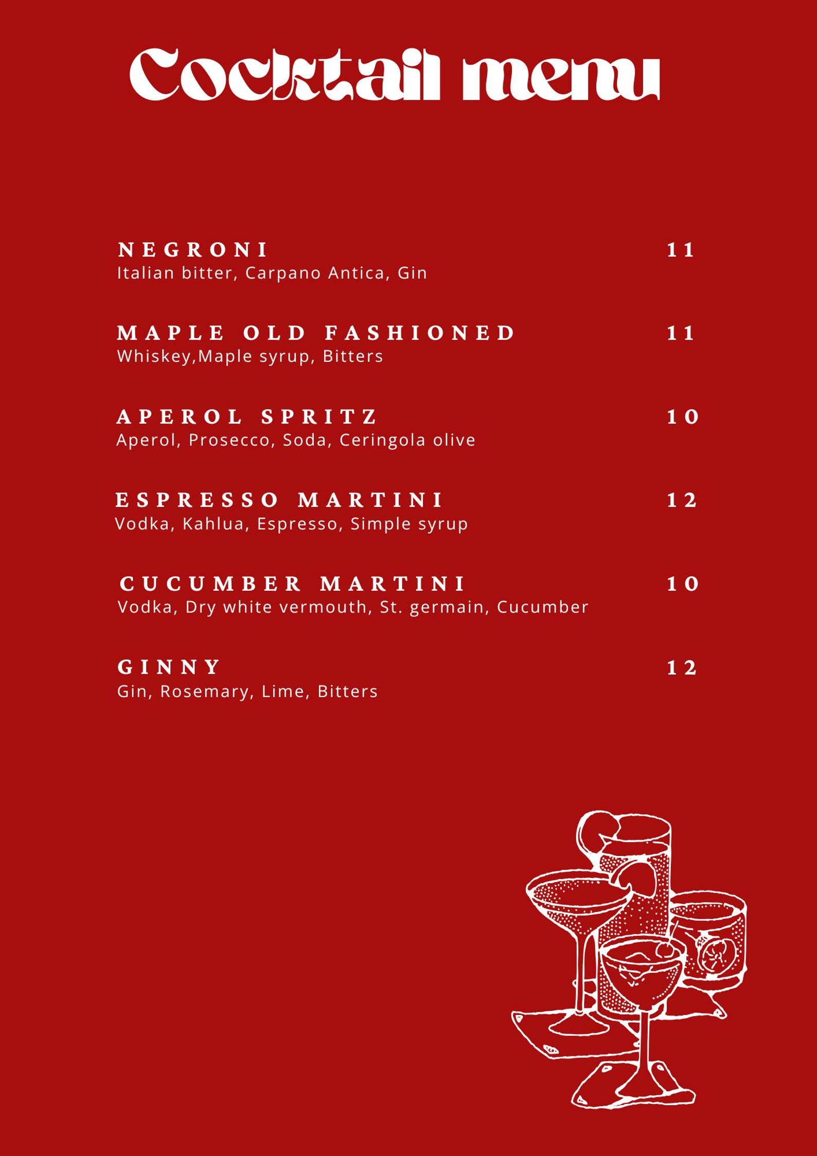 Minimalist Cocktail Menu Template | Editable Canva Bar Menu | Elegant ...