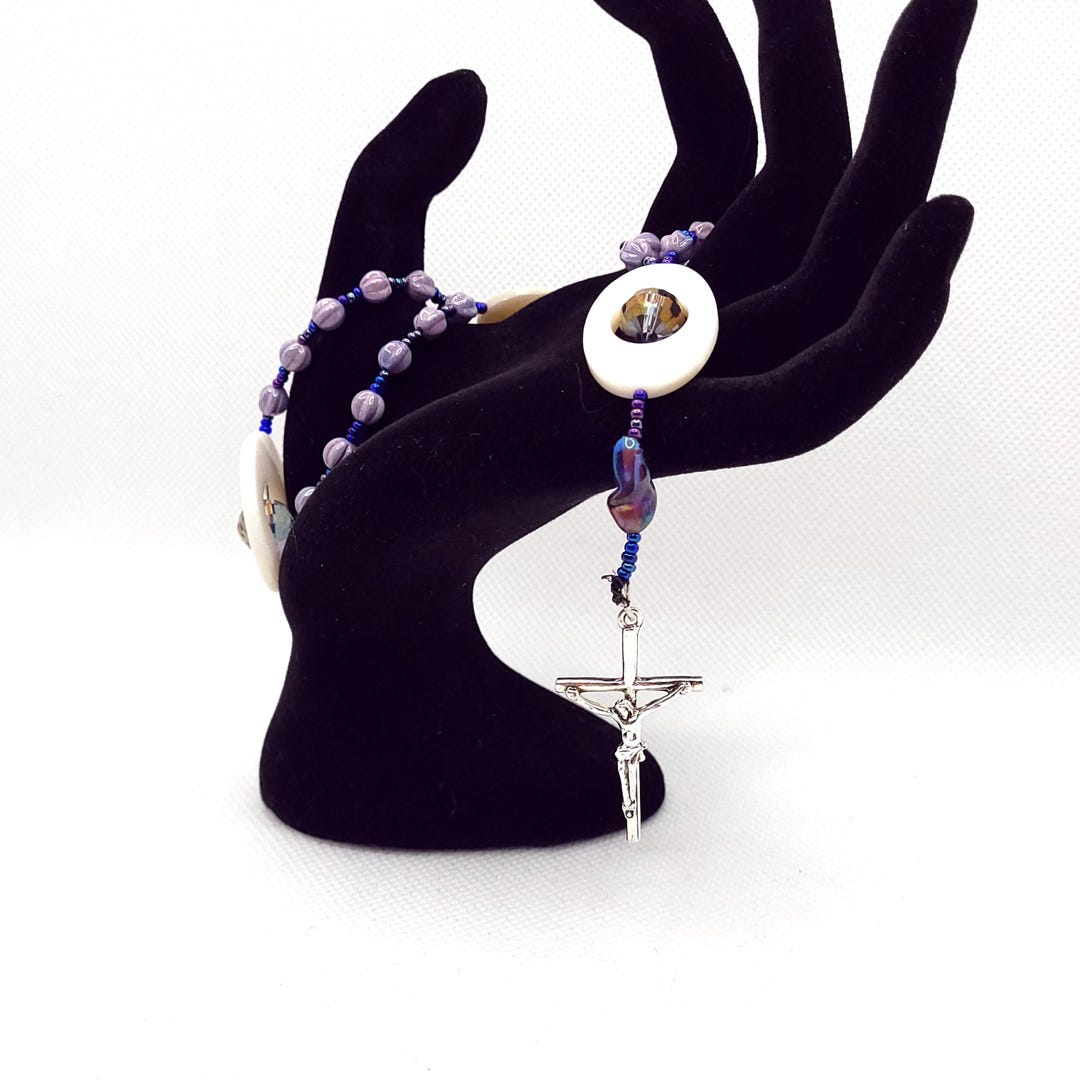 Purple Crucifix Prayer Beads - Etsy