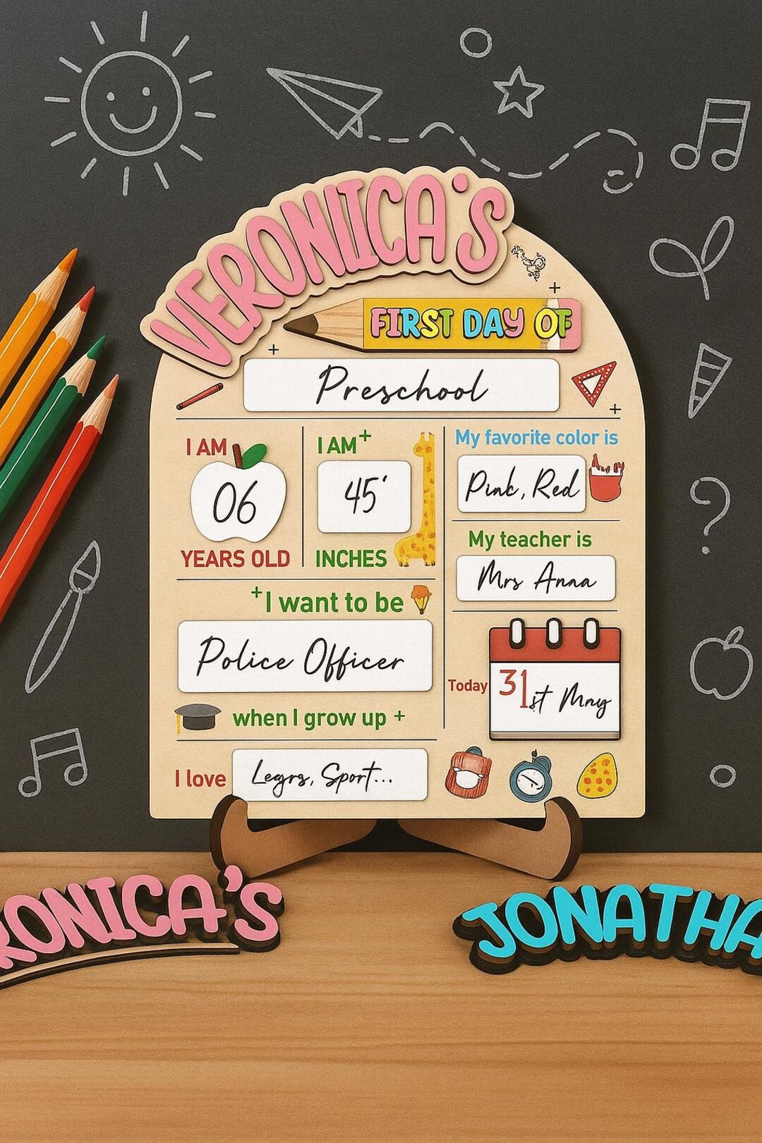 Customized First and Last Day School Sign, Back to School Sign ...