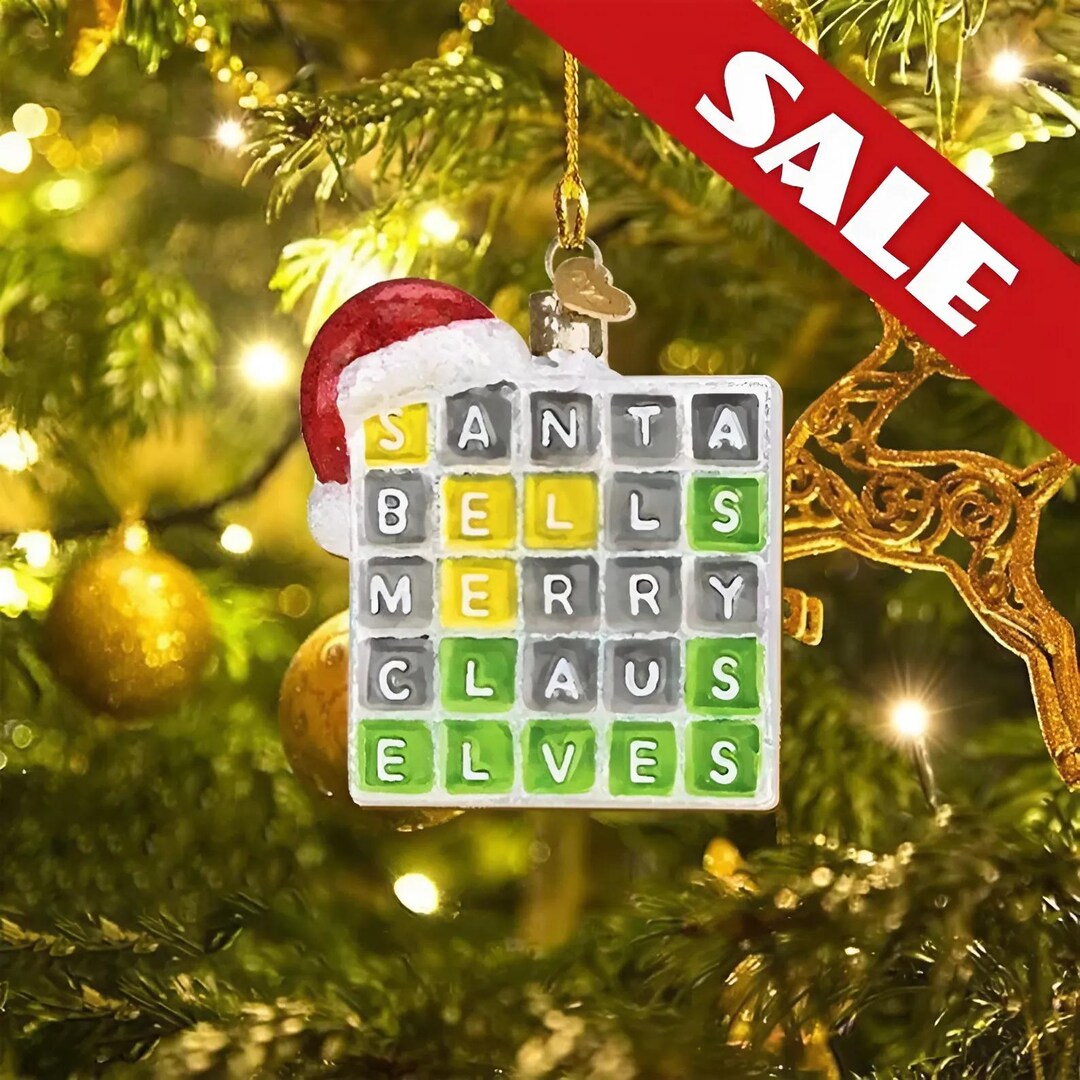 Wordle Ornament. Wordle 2D Christmas Gift. Funny Wordle Lover Gift 2024 ...