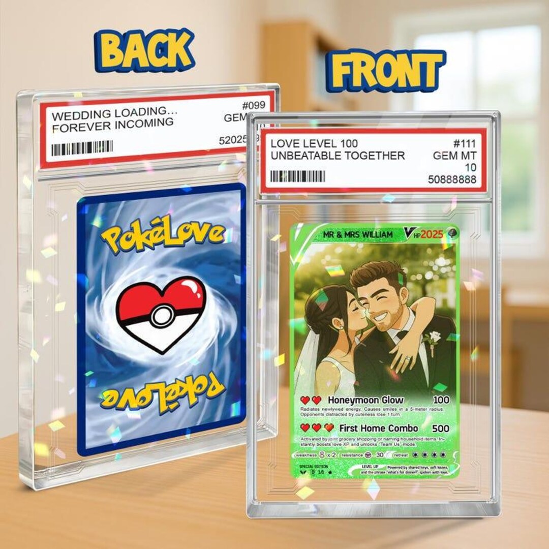 Personalized Pokemon Anniversary Card, Custom Anime Photo Acrylic ...