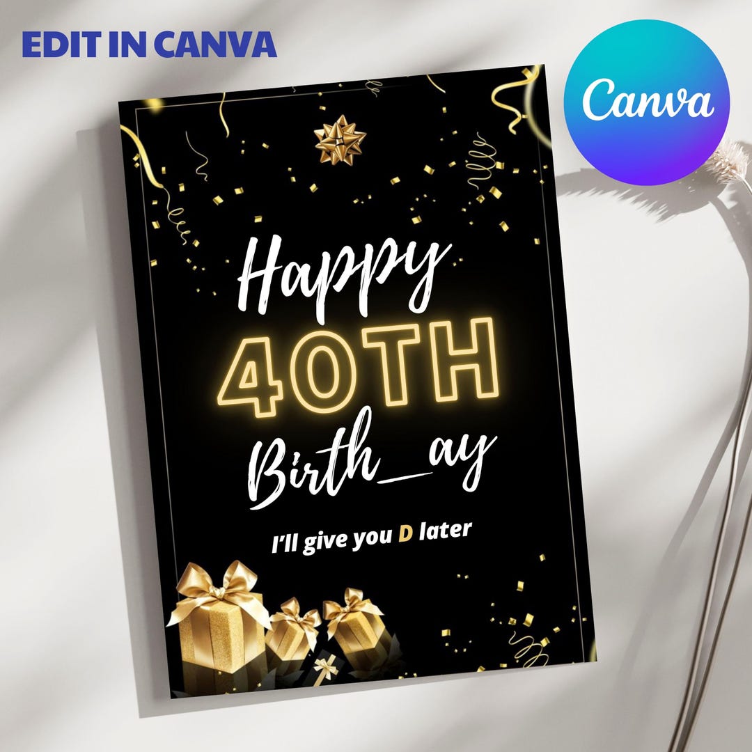 40th Birthday Invite for Woman, Adult 40th Birthday, Forty Party Invite ...