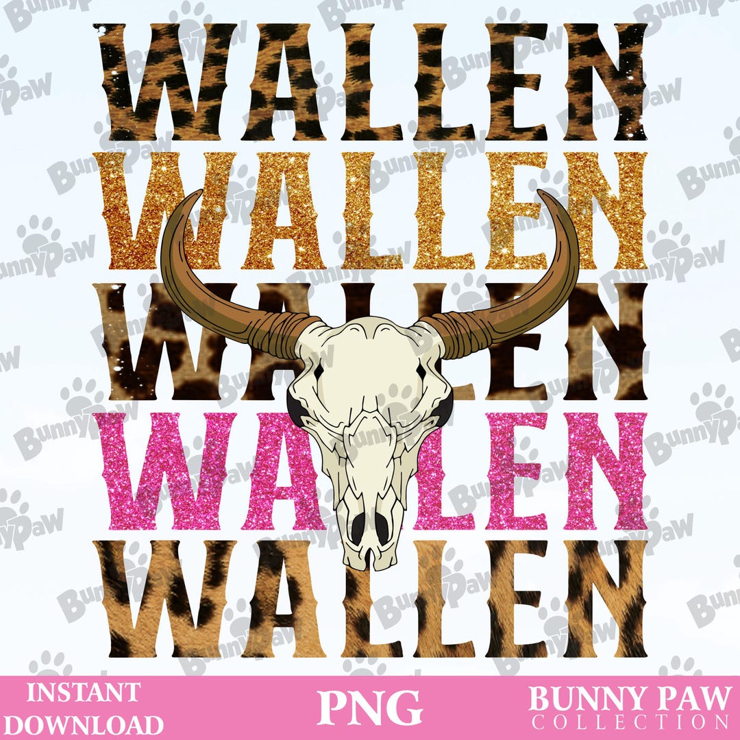 Morgan Wallen, Retro Wallen Western Png, Bull Skull, Cowboy Wallen Png ...