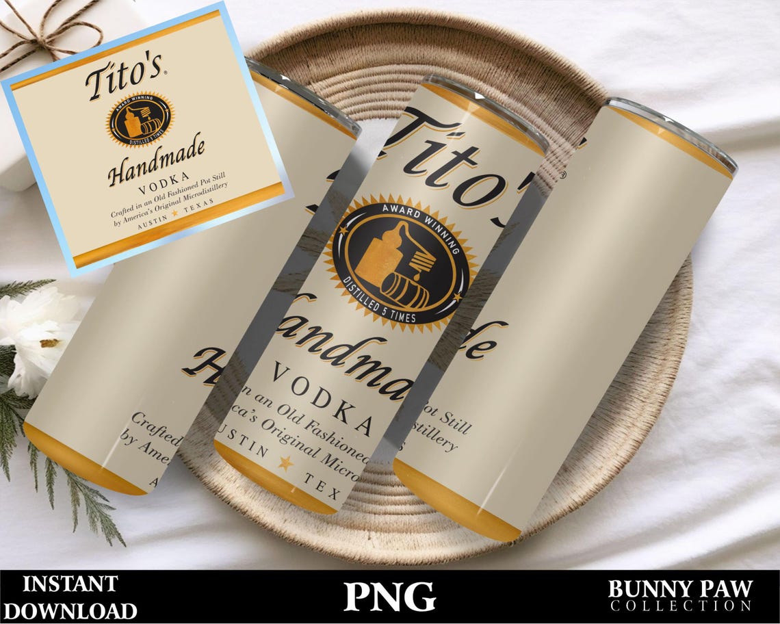 Tito's Tumbler Wrap, Tito's Label, Titos Tumbler Vodka Sublimation Wrap ...