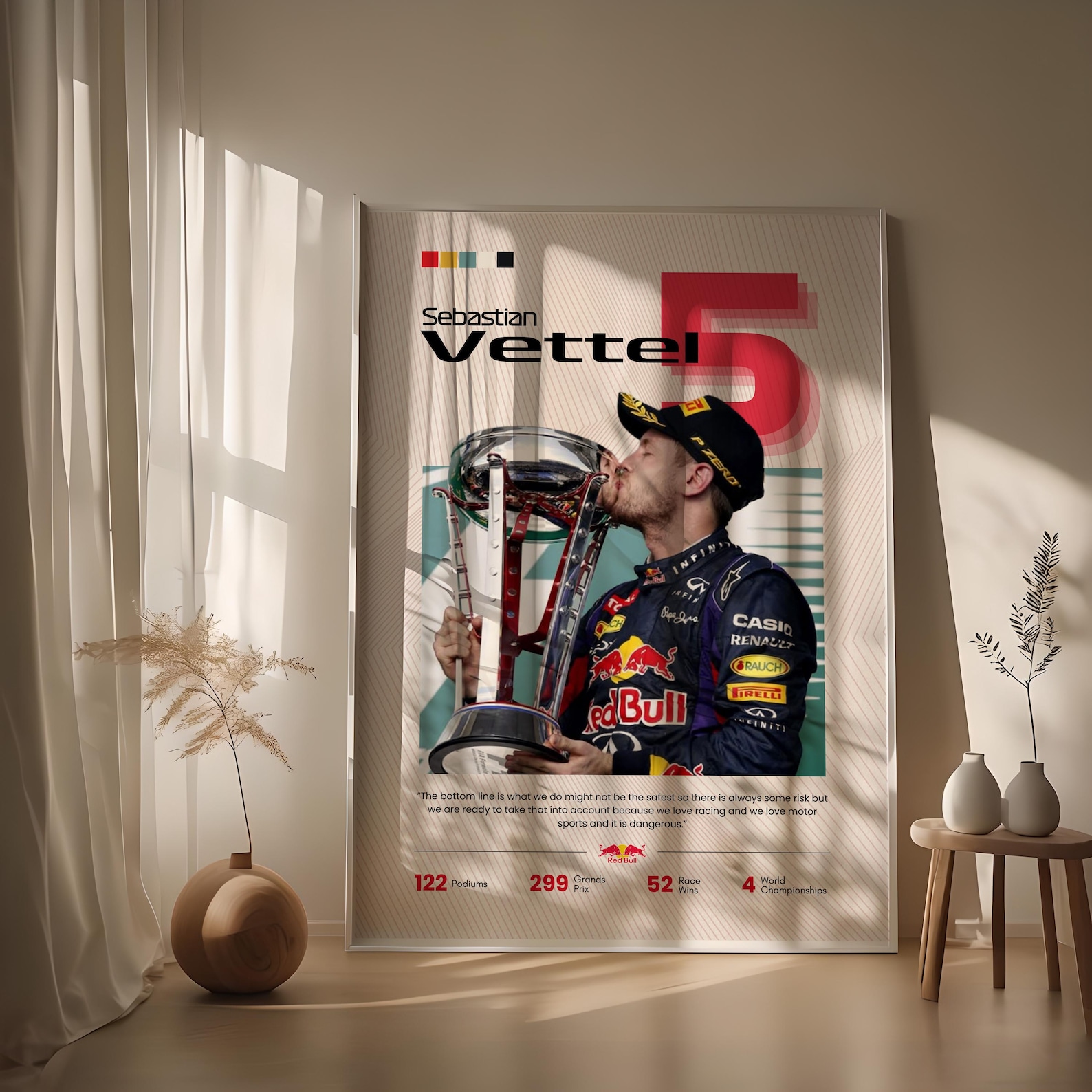 Sebastian Vettel Retro Formula 1 Poster Wall Art Digital Download ...
