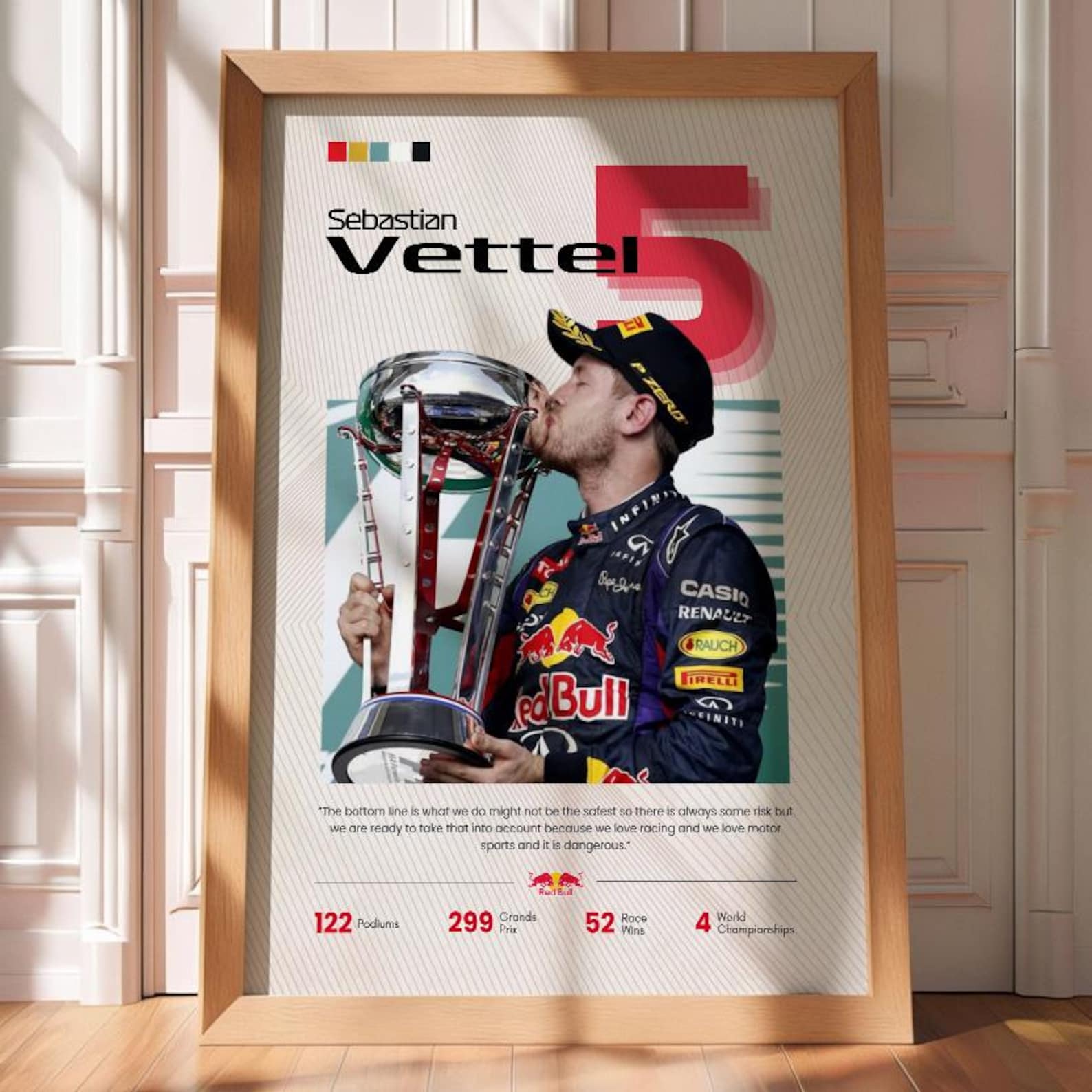 Sebastian Vettel Retro Formula 1 Poster Wall Art Digital Download ...