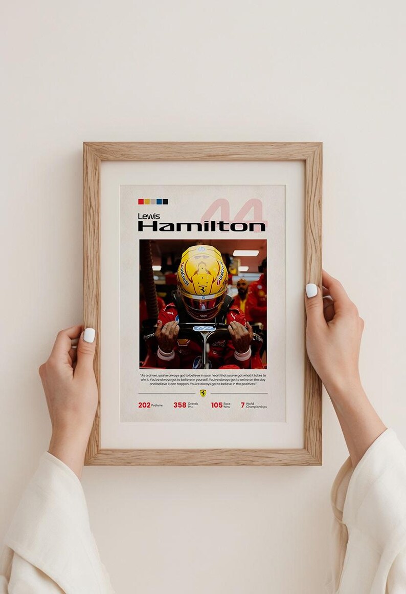 Lewis Hamilton F1 Poster Retro Aesthetic Digital Art Formula 1 Wall Art ...