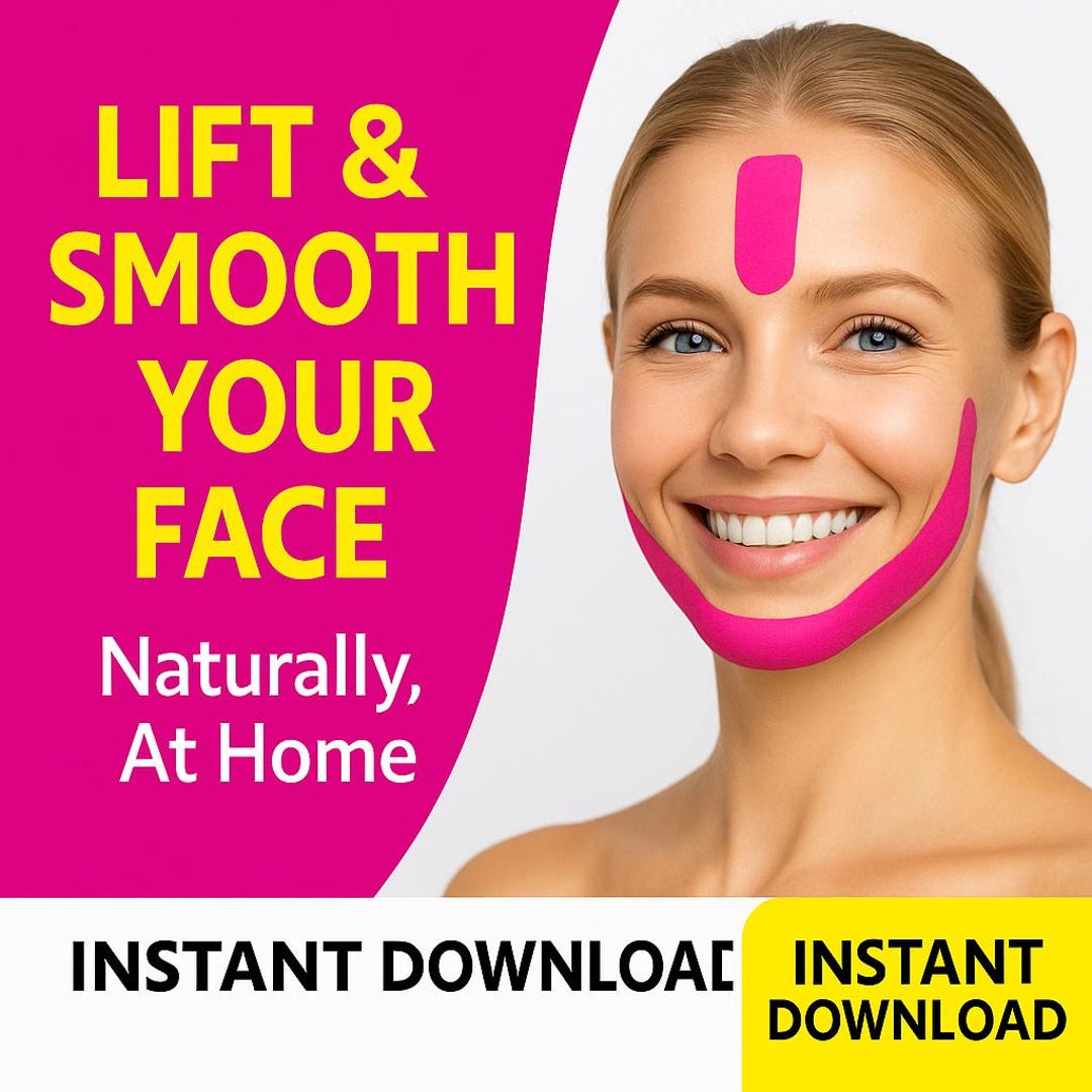 Face Tape Kinesio Guide PDF + Videos | Natural Face Lift & Wrinkle ...