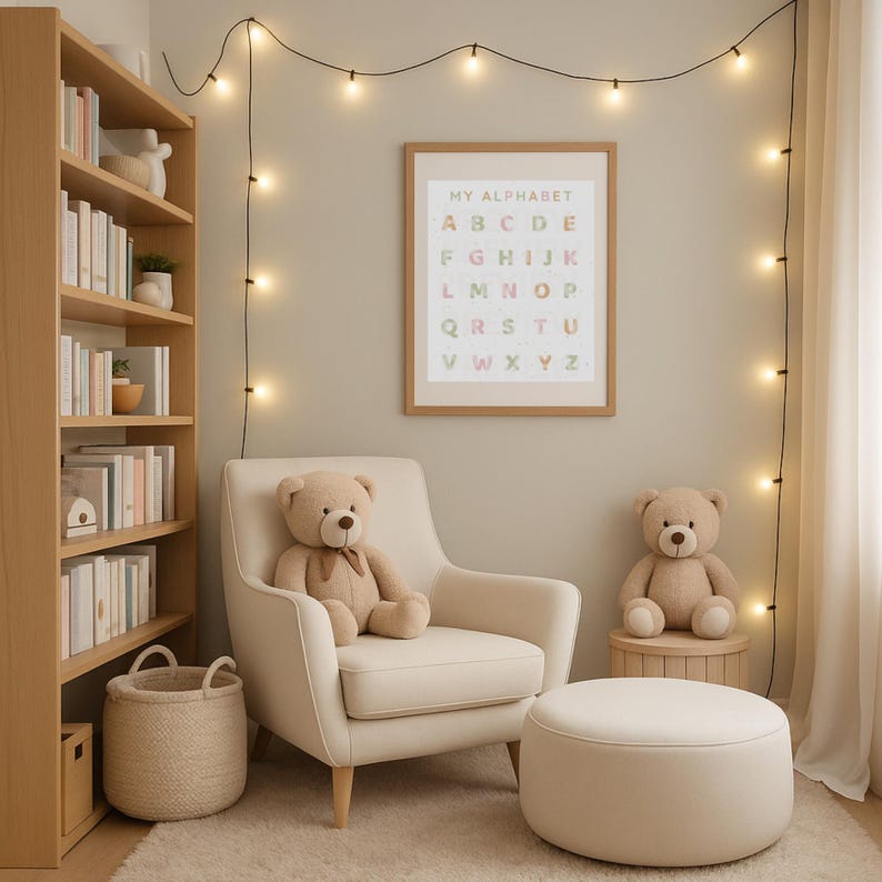 ABC Alphabet Poster – Uppercase Letters Wall Art – Educational Nursery ...