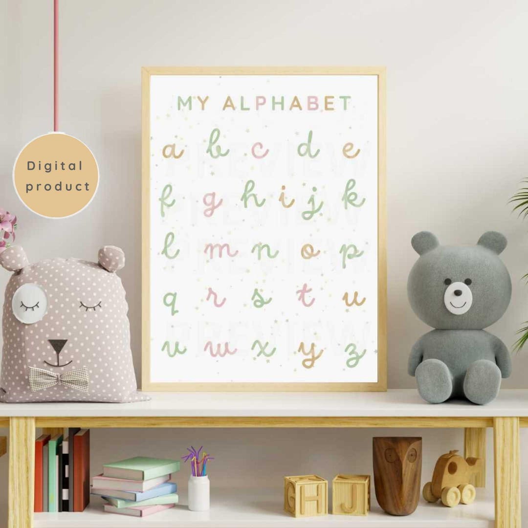 Cursive Alphabet Poster for Kids – Montessori Handwriting Printable ...