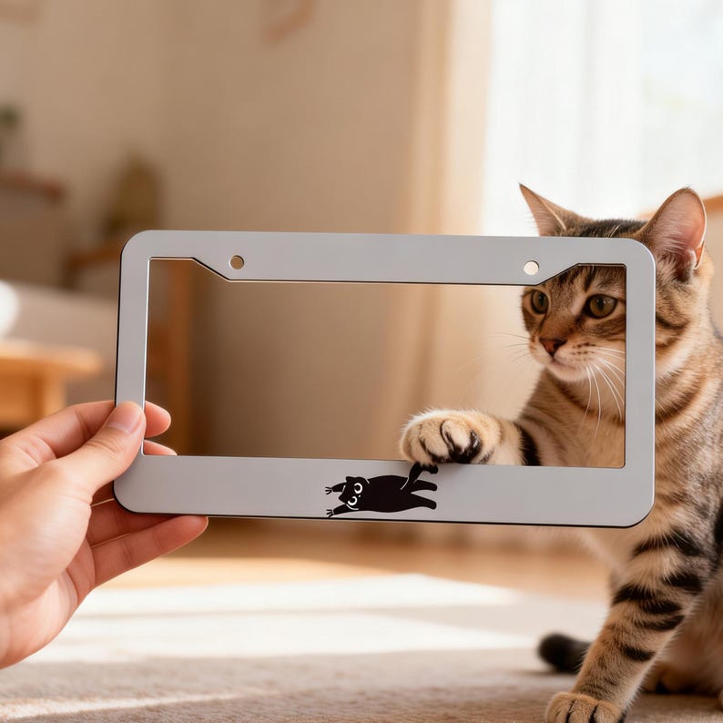 Custom Cat License Plate Frame, Personalized Cat Lover Plate Kitten ...