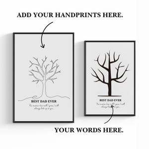 Handprint Family Tree Art Print, Handmade Father's Day Gift, Printable ...