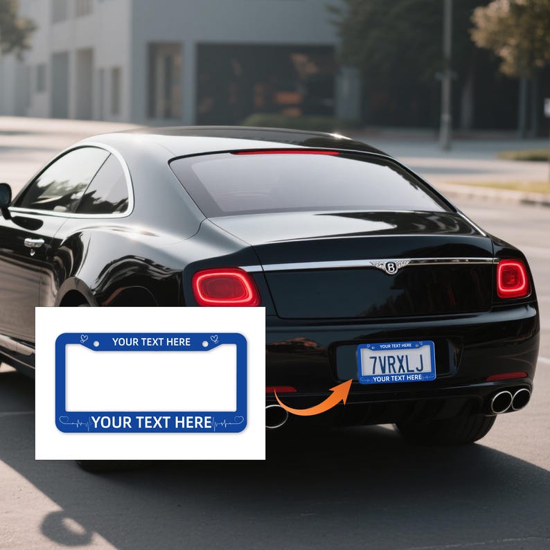 Custom License Plate Frame Personalized Couple Car Decor Cute Romantic ...