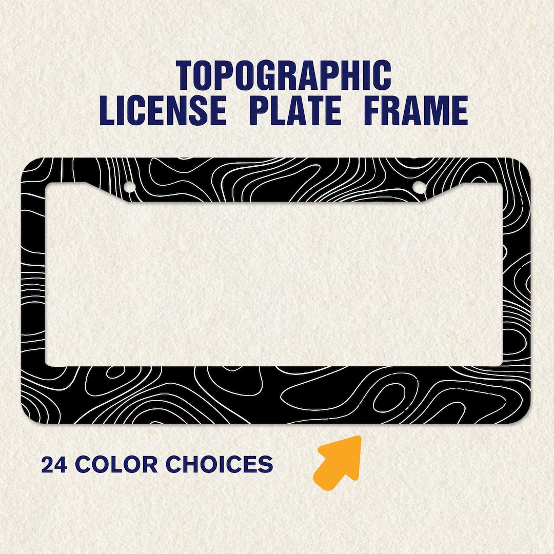 Topographic License Plate Frame Map License Plate Frame METAL License ...