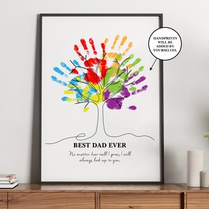 Handprint Family Tree Art Print, Handmade Father's Day Gift, Printable ...