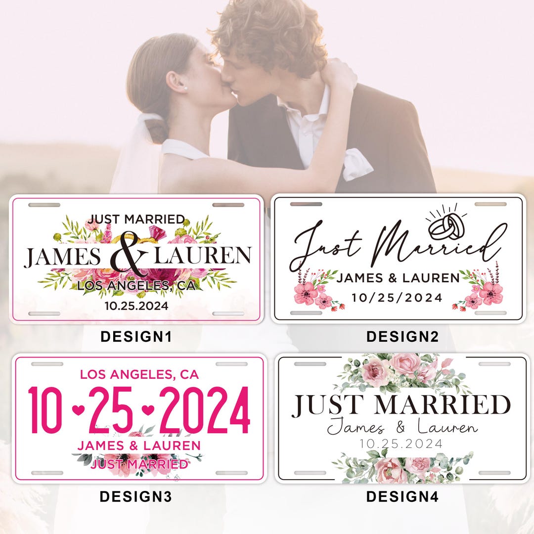 Custom Wedding License Plate - Personalized Keepsake, Unique Decor ...