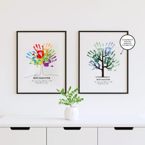 Handprint Family Tree Art Print, Handmade Father's Day Gift, Printable ...