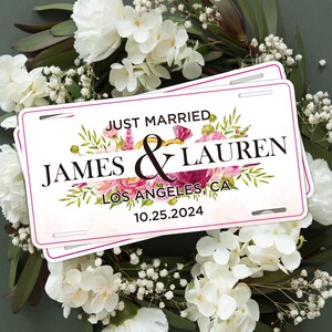 Custom Wedding License Plate, Just Married Car Plate, Car Tag for Bride ...