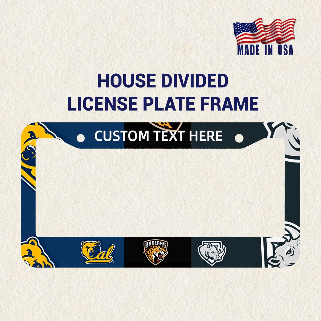 Personalized House Divided License Plate Frame Gift for Sports Fans ...