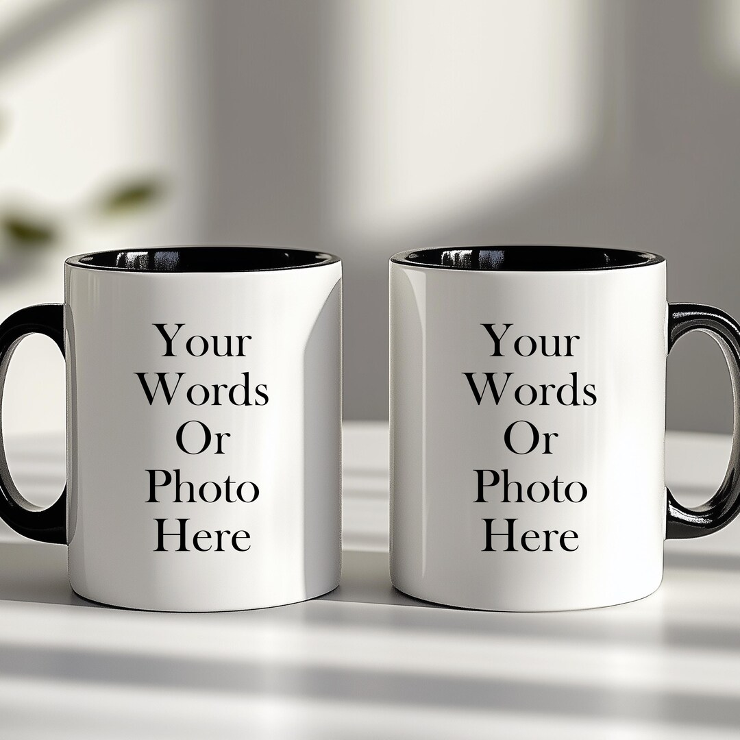 Custom Photo Coffee Mug, Custom Text Mug With Your Words, Personalized ...