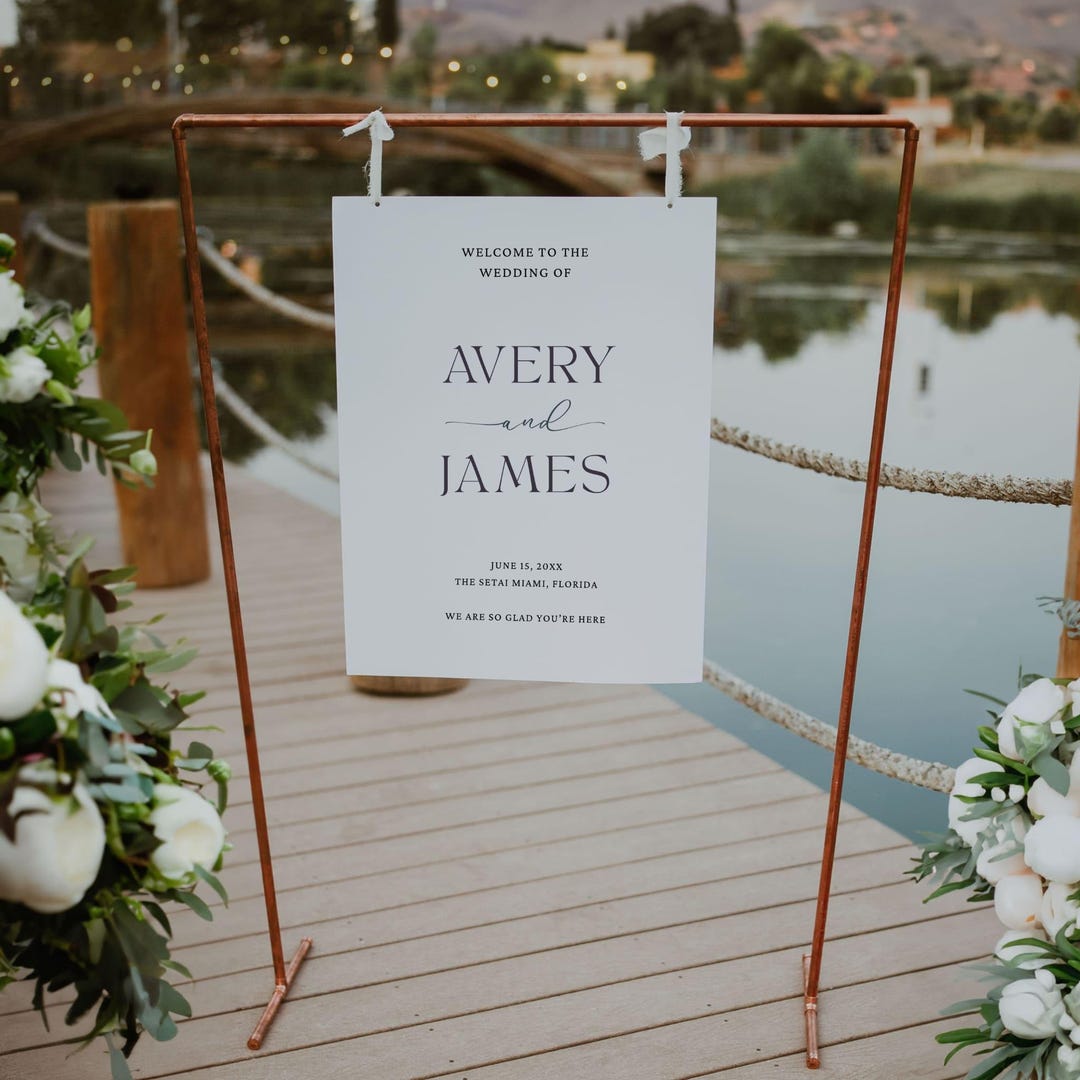 EDITABLE Minimalist Wedding Welcome Sign, Elegant Welcome Poster ...