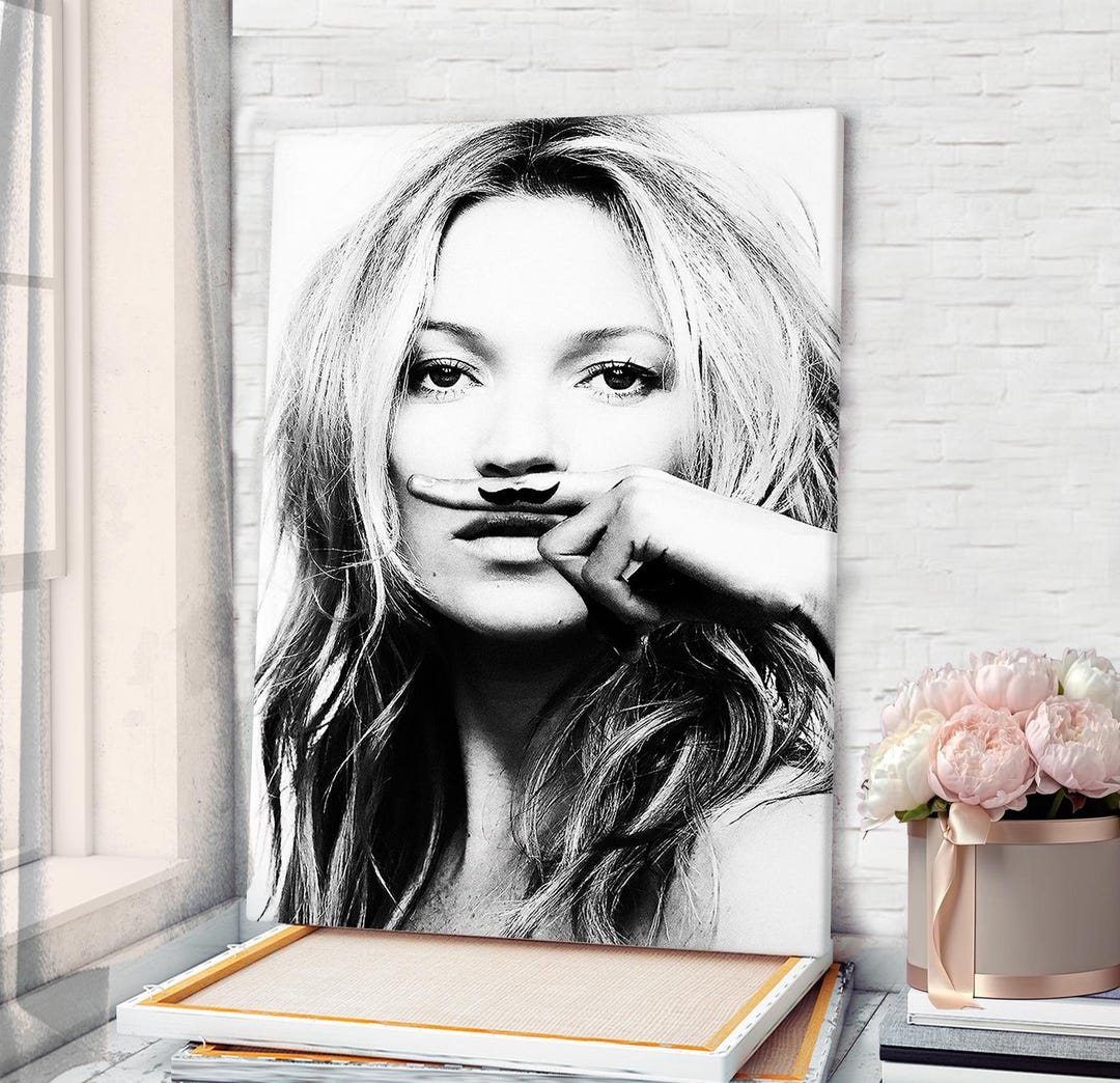 Fashion Wall Art Kate Moss Canvas Art Kate Moss Wall Art Kate Moss ...