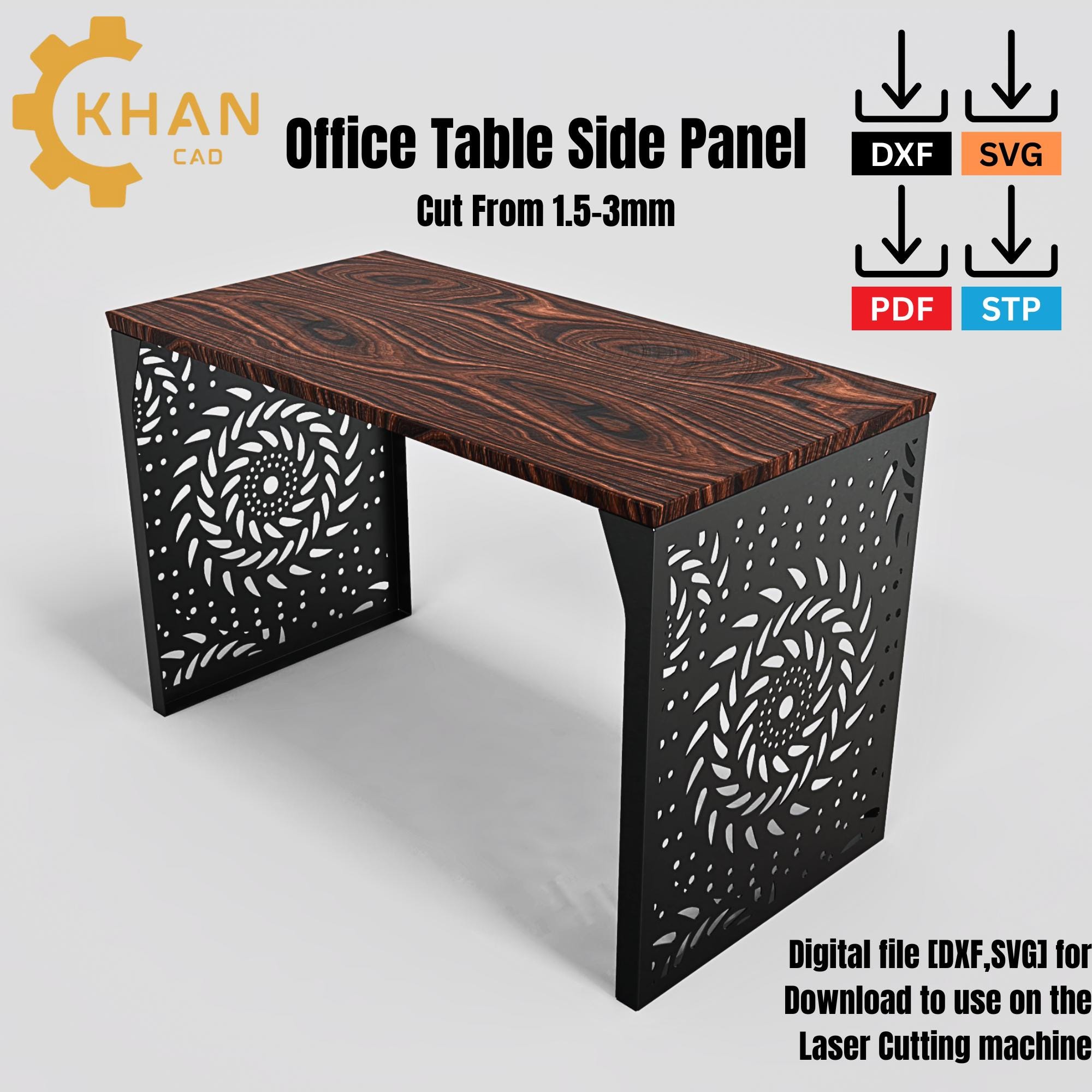 CNC Laser Cut Geometric Desk Panel | Decorative Table Design (digital ...