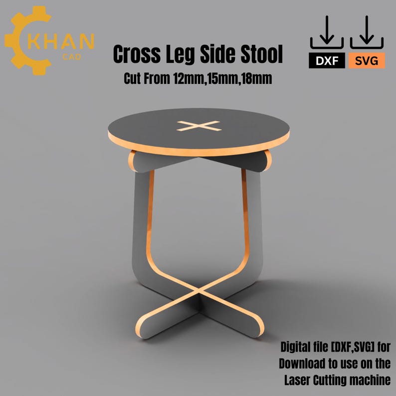 Cross-leg Stool and Side Table - Modern Side Table/stool Laser Cut File ...