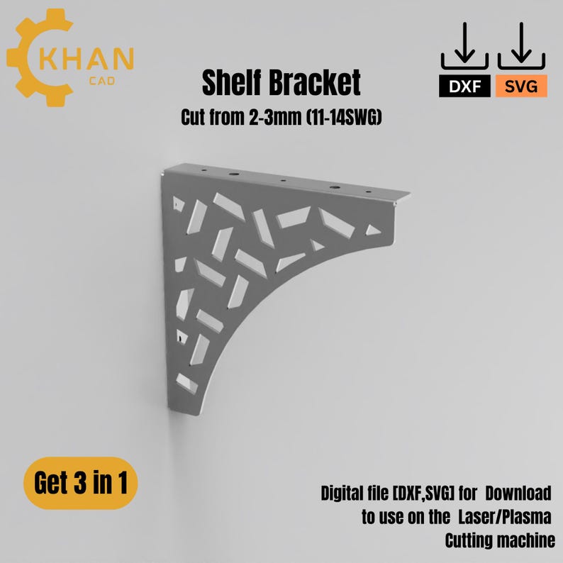 Industrial Wall Shelf Bracket DXF File | CNC Plasma Laser Cut File ...