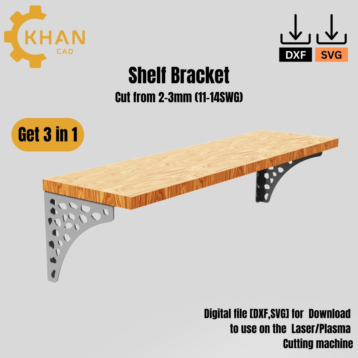 Stylish Metal Shelf Bracket DXF & Svg | CNC Laser Cut Bracket | DIY ...