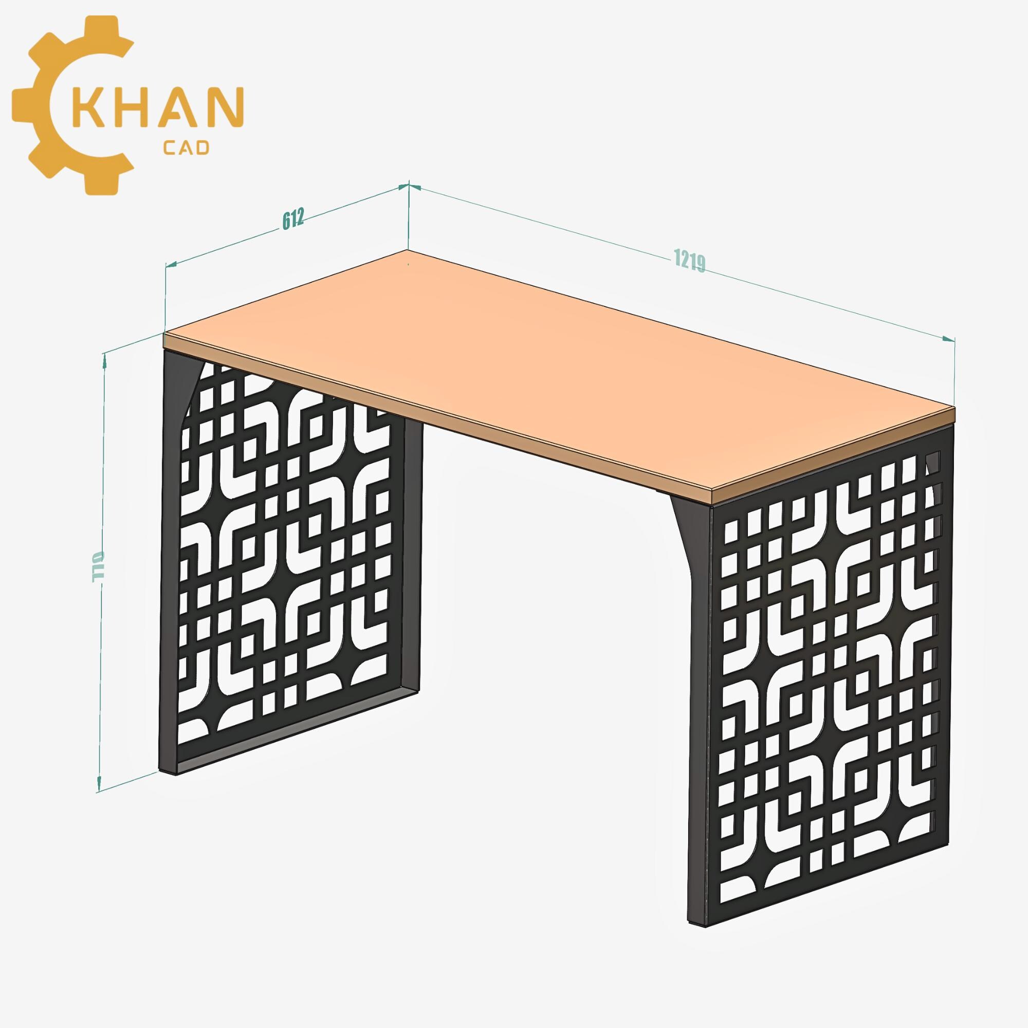 Geometric Laser Cut Desk Panel | CNC Furniture Support (digital ...
