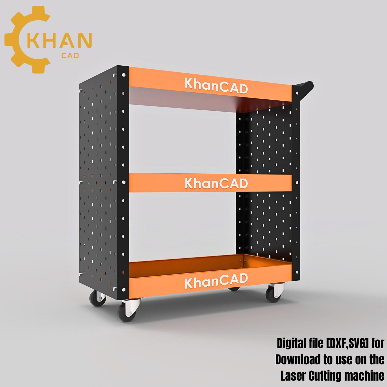 Khancad Workshop Tool Trolley DXF File | Laser Cut Cart Svg | CNC Metal ...