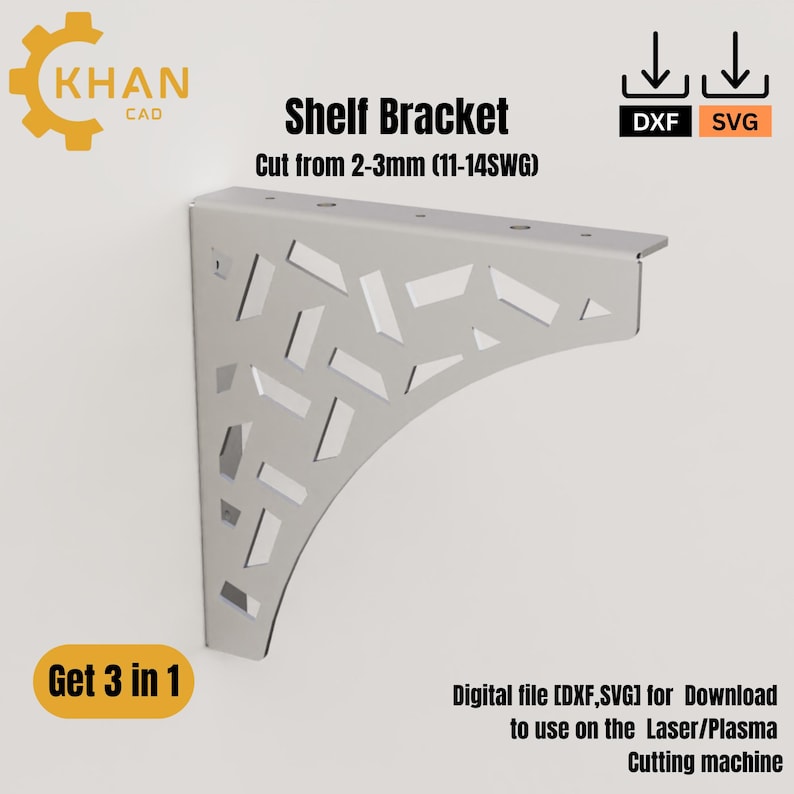 Industrial Wall Shelf Bracket DXF File | CNC Plasma Laser Cut File ...