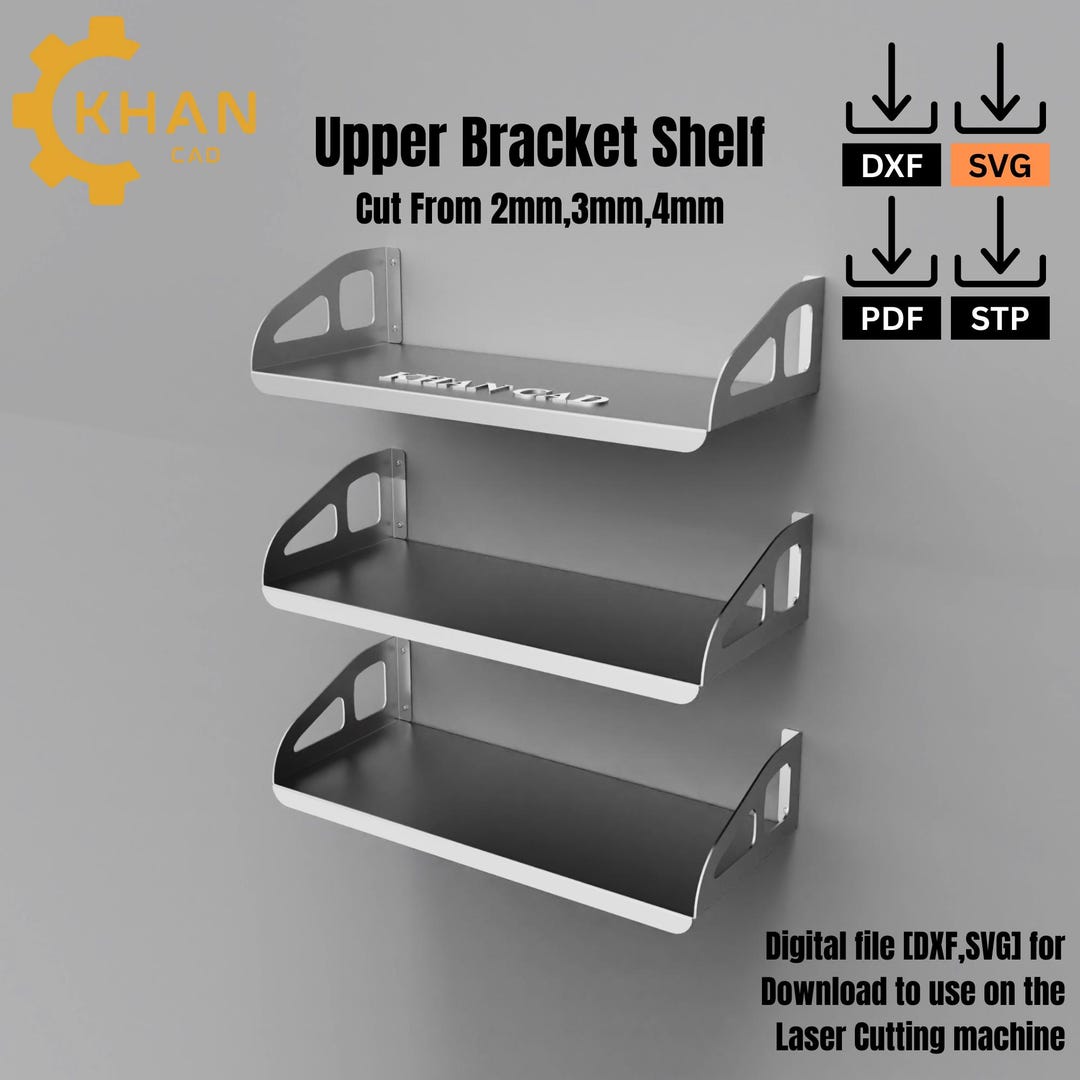 DIY Shelf Bracket DXF File – 24"x10" CNC Plasma Cut File – Upper Wall ...