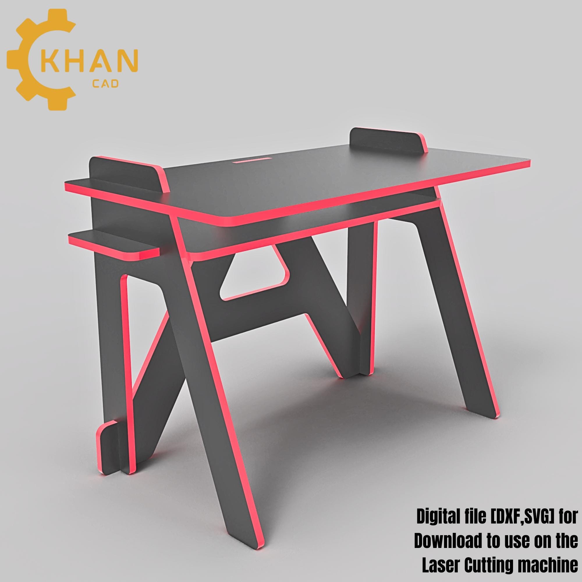 Laser Cut Computer Table Plan, CNC Desk Design (digital Download ...