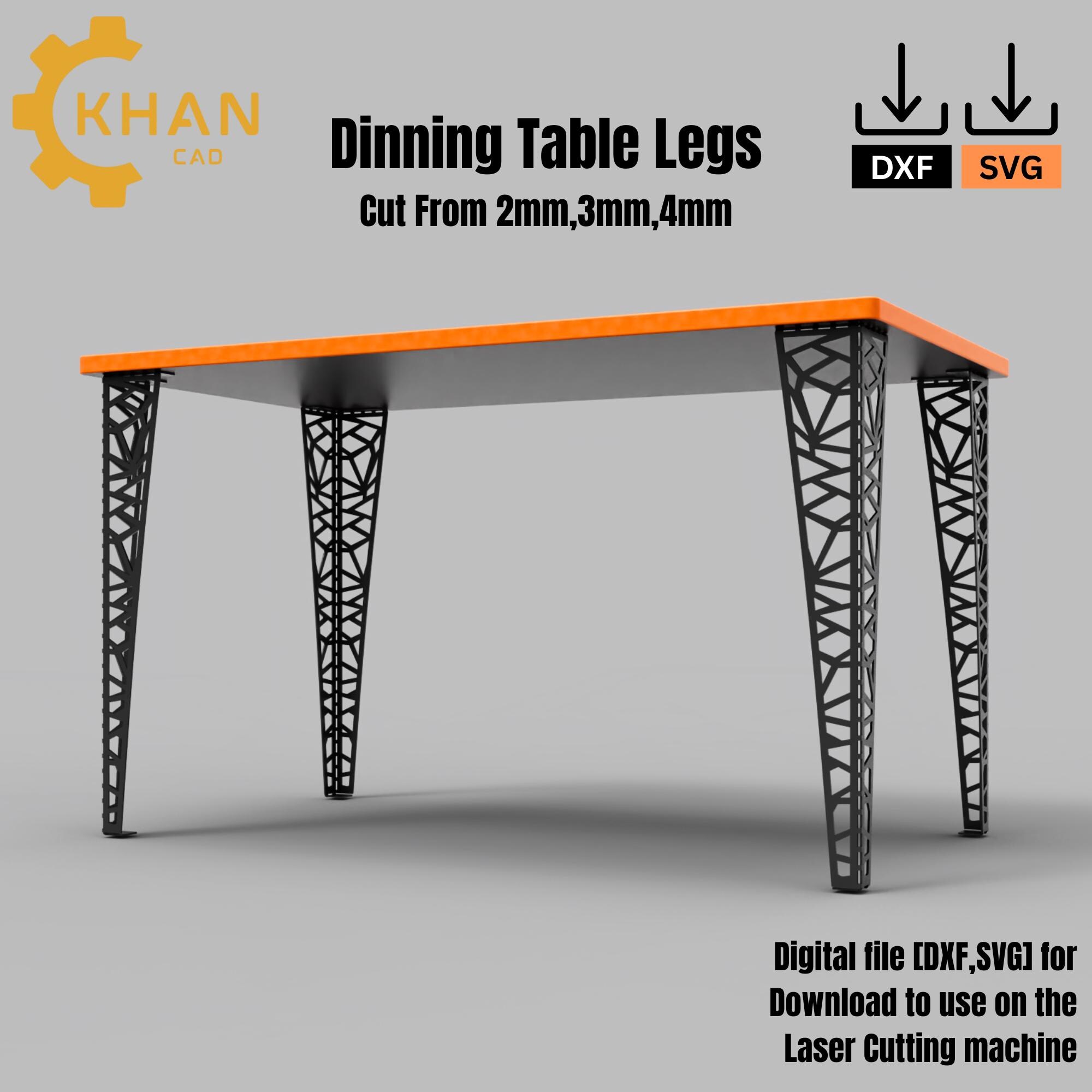 Geometric Dining Table Legs DXF SVG Files for Laser Cut | Modern Metal ...