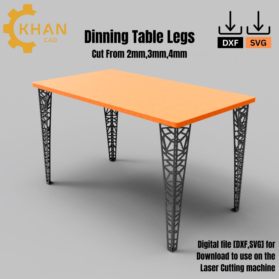 Geometric Dining Table Legs DXF SVG Files for Laser Cut | Modern Metal ...