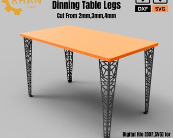 Straight - Circular Modern Table Legs DXF File for CNC Laser/plasma ...